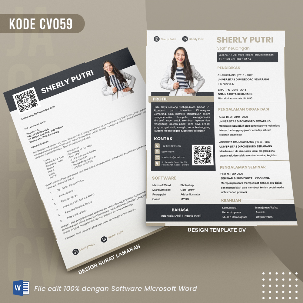 Template CV dan Surat Lamaran Kode 059