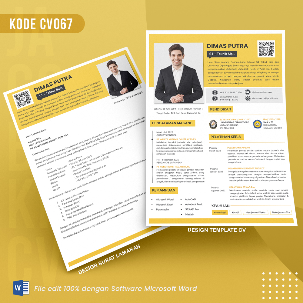 Template CV dan Surat Lamaran Kode 067