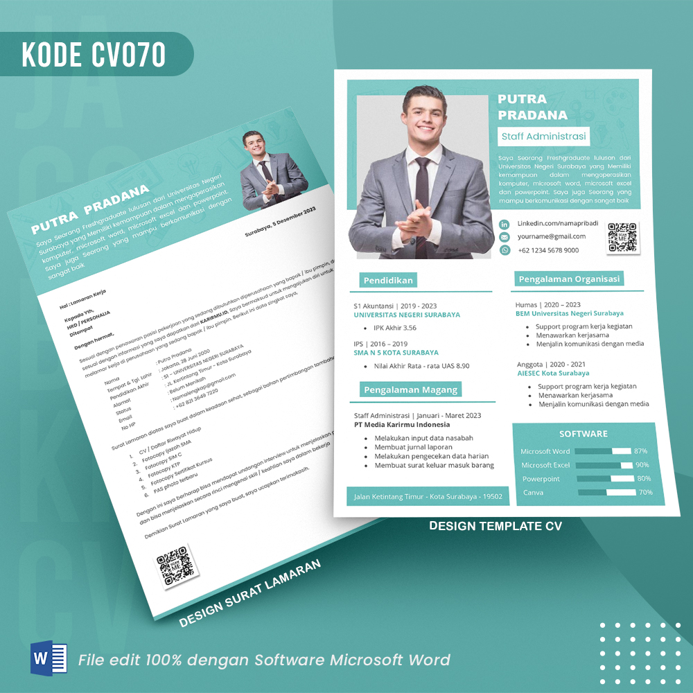 Template CV dan Surat Lamaran Kode 070