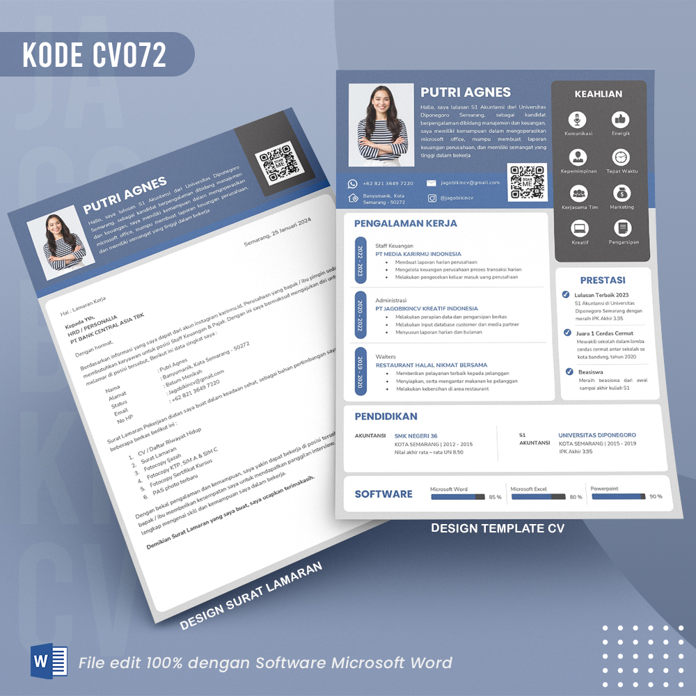 Template CV dan Surat Lamaran Kode 072