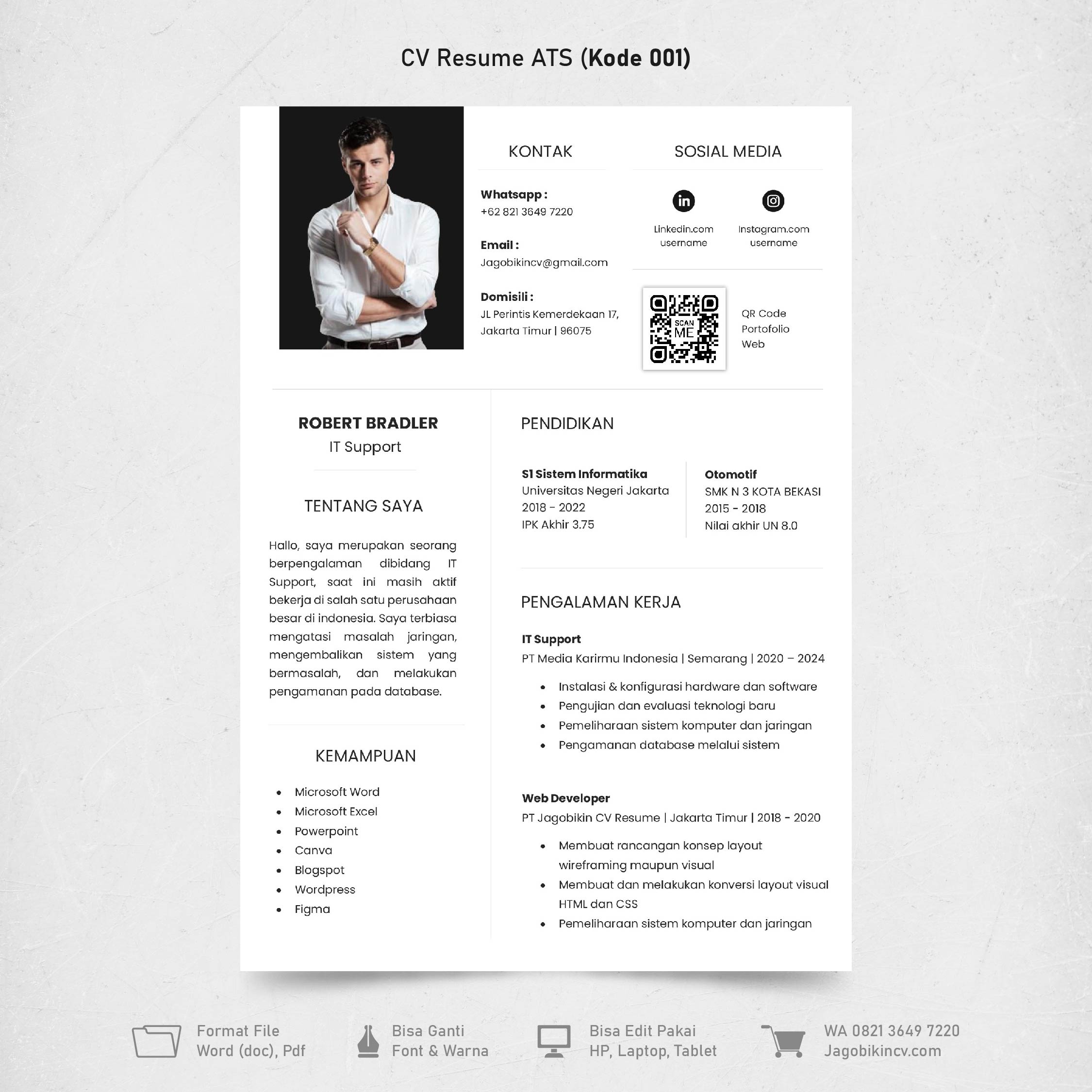 Template CV ATS Kode 001