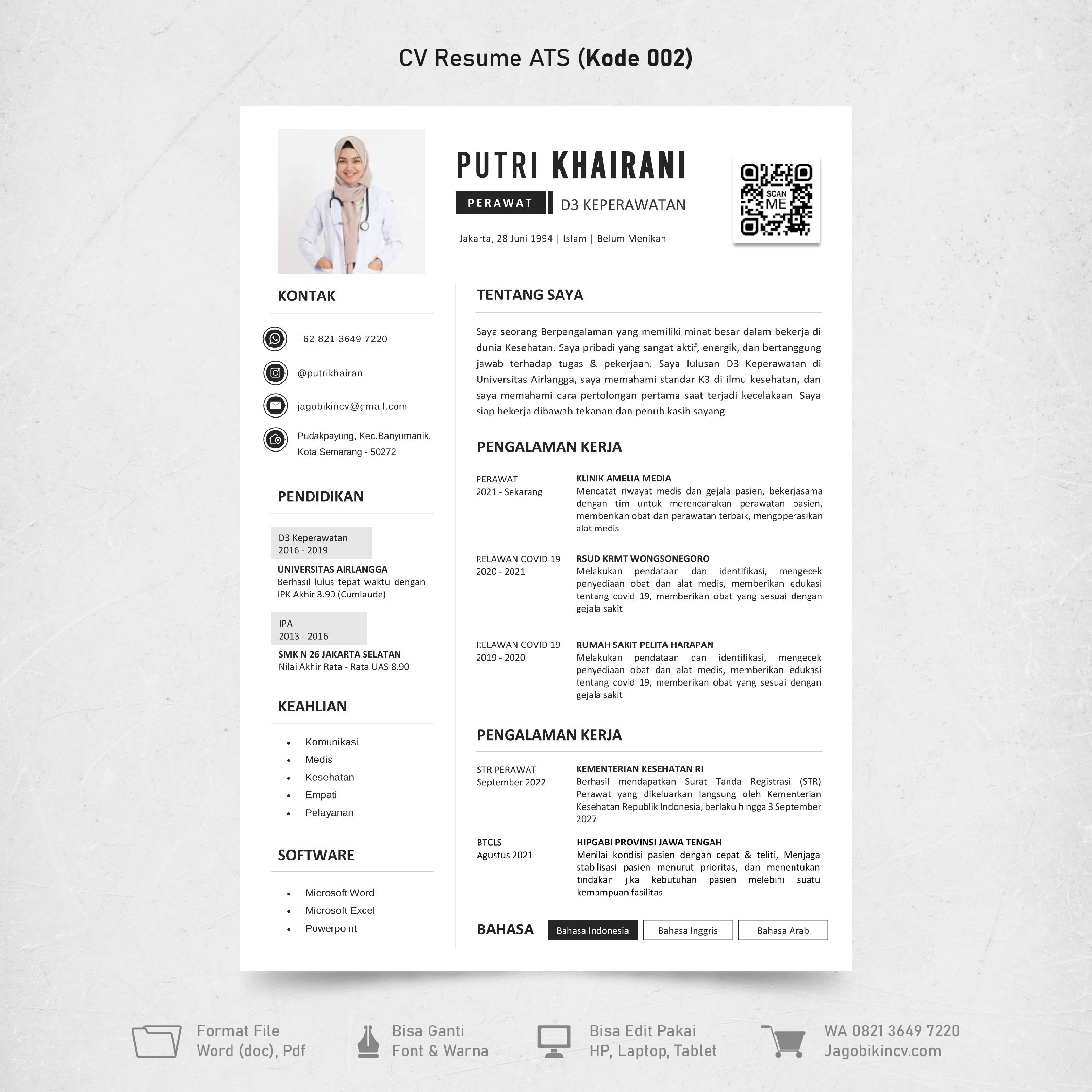 Template CV ATS Kode 002