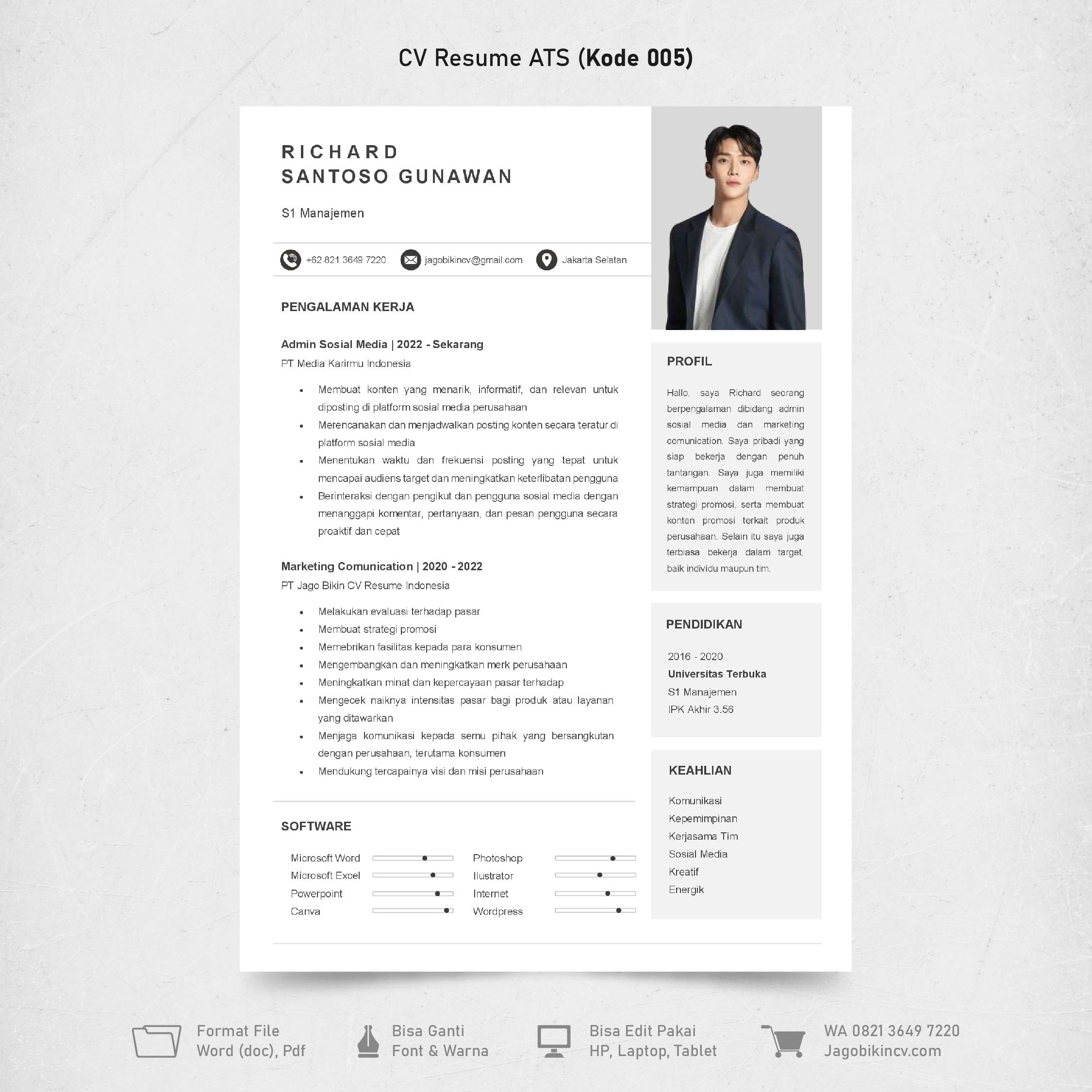 Template CV ATS Kode 005