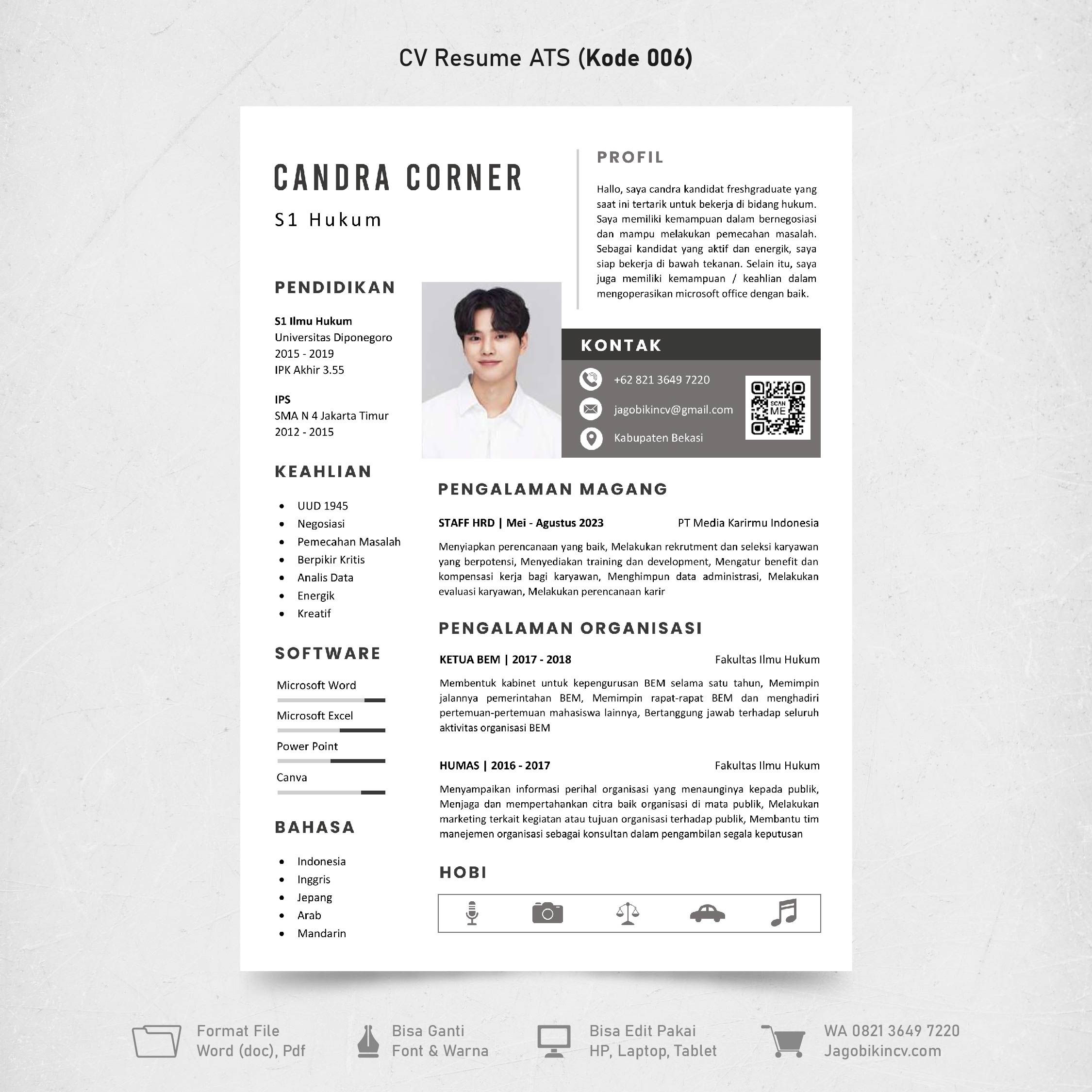 Template CV ATS Kode 006
