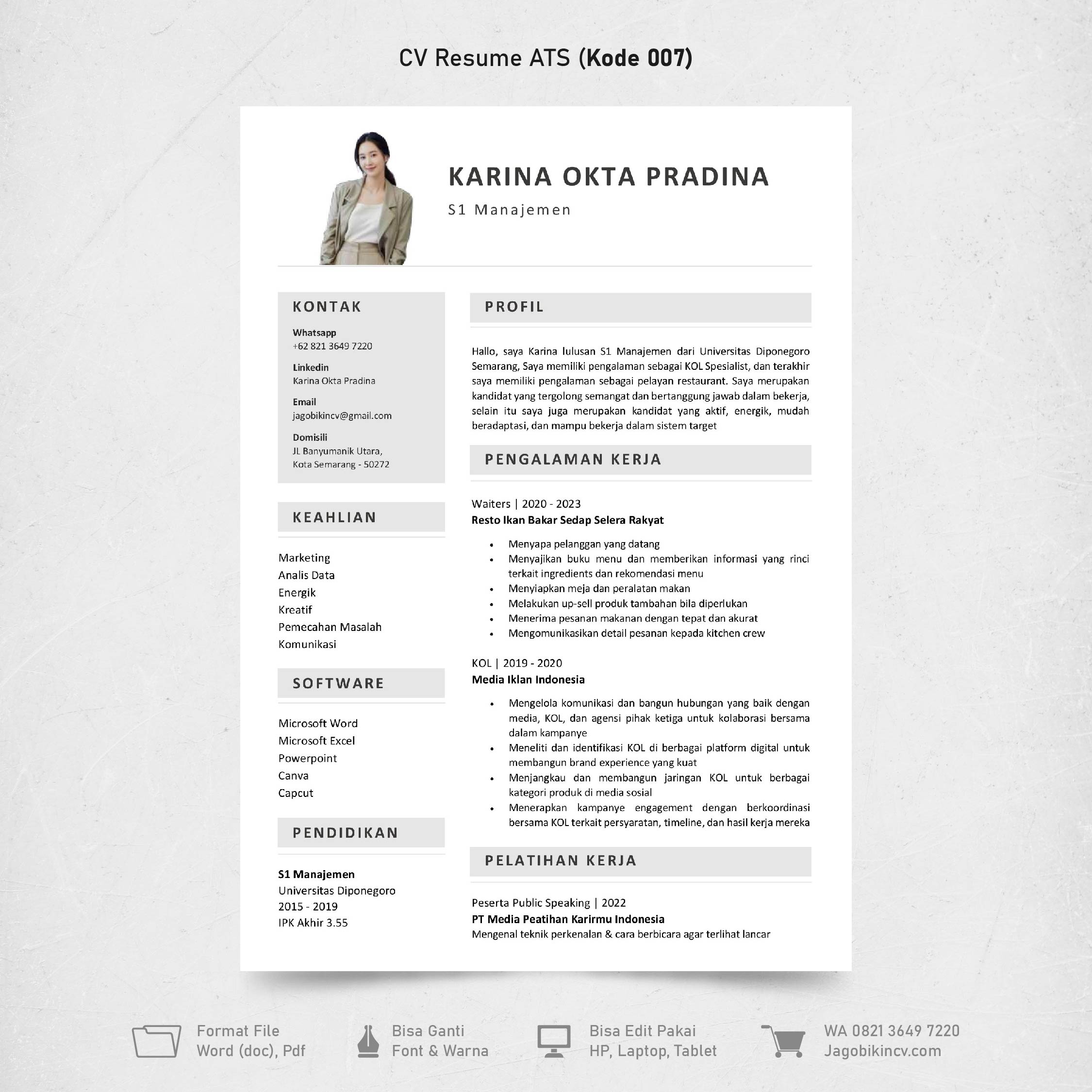 Template CV ATS Kode 007