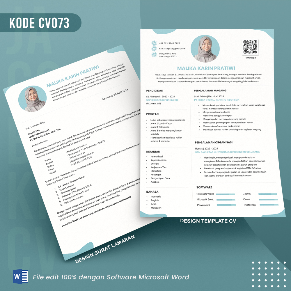 Template CV dan Surat Lamaran Kode 073
