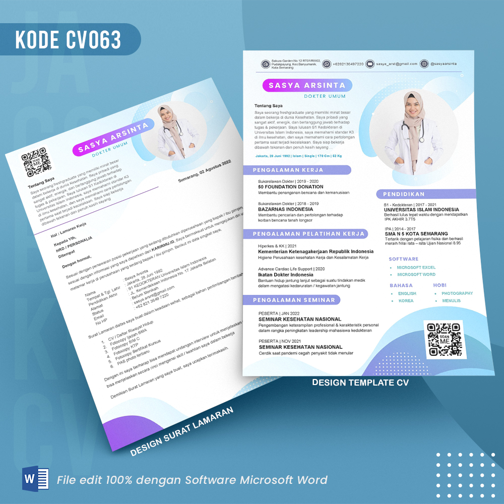 Template CV dan Surat Lamaran Kode 063